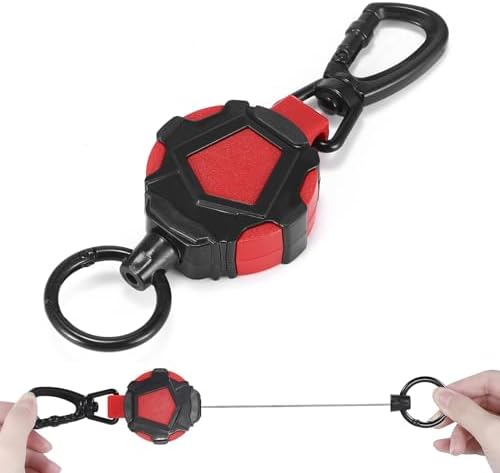 OUZHOU Retractable Keychain, Heavy Duty Retractable Lanyard, Extendable ...