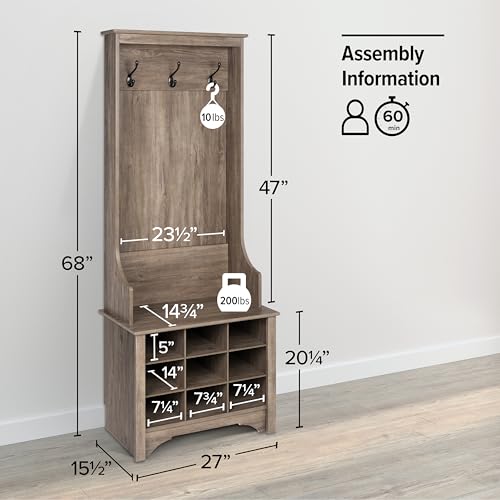 Snapklik.com : Prepac Narrow Hall Tree