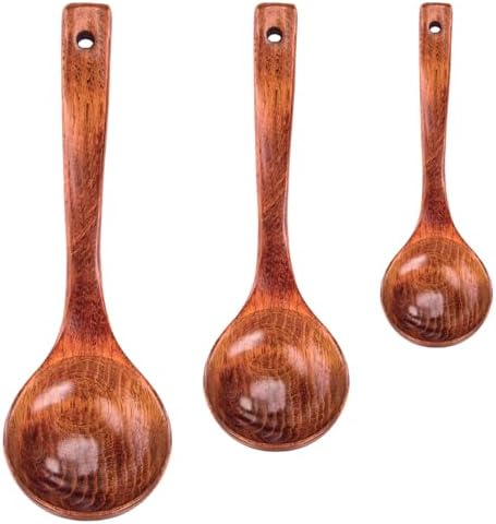 Amazon.com: HANSGO Wooden Ladle for Soup, 3 Size Wooden Spoons for ...