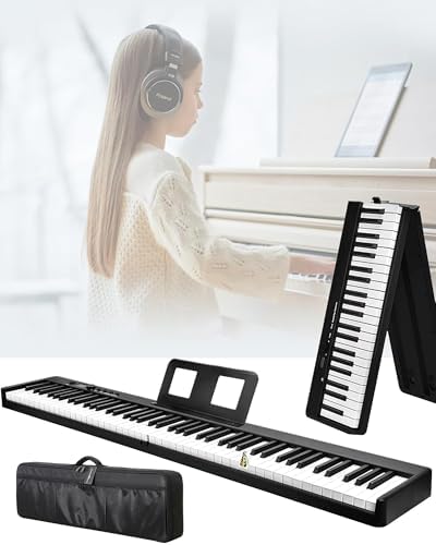 ALLESM Portable Foldable 88-Key Piano Semi-Weighted Keys Piano with ...
