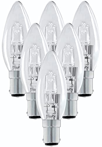 DECK INN 5 x Candle Halogen Energy Saving Light Bulb 42W=55W=60W SBC ...