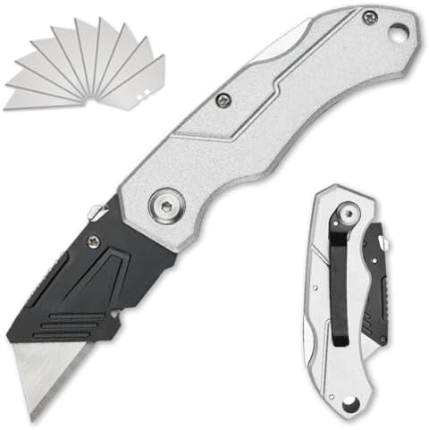 6 Pack Folding Pocket Utility Knife,SK5 Heavy Duty Retractable Box ...