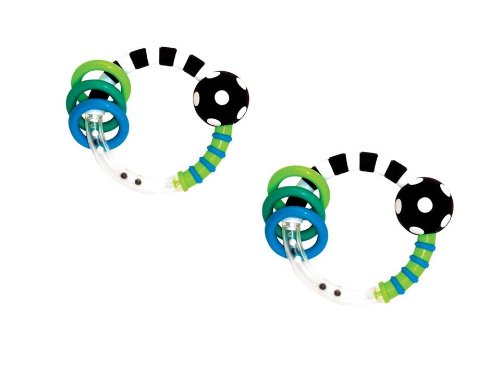 Amazon.com : Sassy 2 Pack Rattlin Ring, Blue /Black : Baby Rattles ...