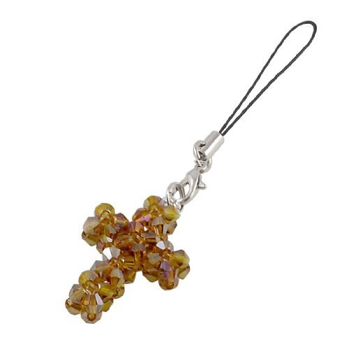 Alcoa PrimeBrown Faceted Crystals Cross Shape Pendant Key Chain Ring ...