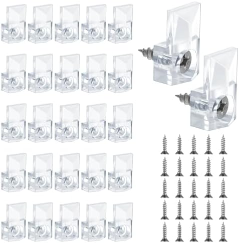 25 Set Mirror Clips for Wall Mounting, Mirror Holder Clips, Clear ...