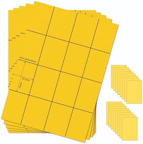 OfficeGear Yellow A8 Cards 16-up [55 Sheets - 880 Cards] Perforated ...
