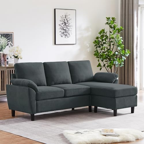 Amazon.com: VICTONE Convertible Sectional Sofa Couch, 3 Seat L-Shaped ...