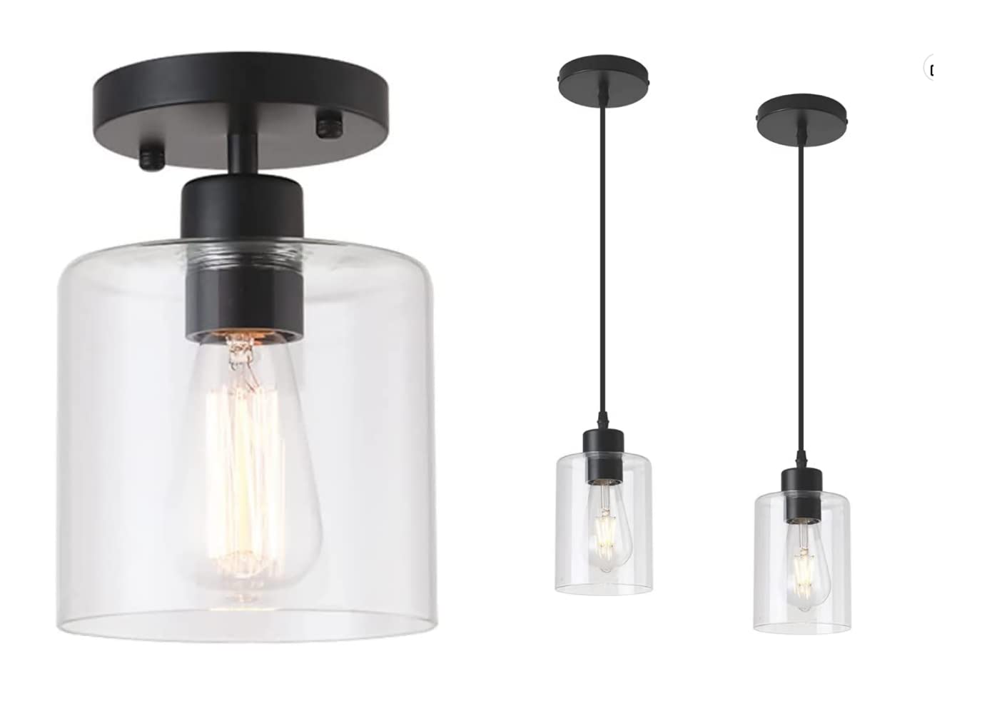 KLSS Glass Shade pendent and Ceiling Mount - Amazon.com