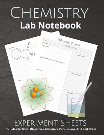 Chemistry Lab Notebook: 2-page layout formatted Experiment sheets ...