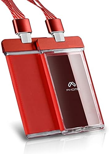 Amazon.com : Phomo Aluminum ID Badge Holder/Wallet with Metal Clip and ...