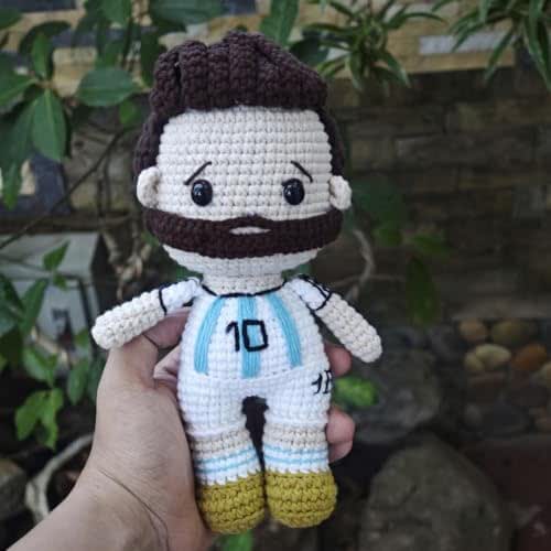 Amazon.com: Handmade Crochet Messi Doll Soccer Player Soft Toy ...