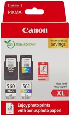 Canon PG560 Black & CL561 Colour Original Ink Cartridge Combo Pack ...