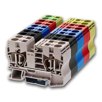 Dinkle AK10 DIN Rail Terminal Blocks 600V 51A Set,Wire Conductor ...