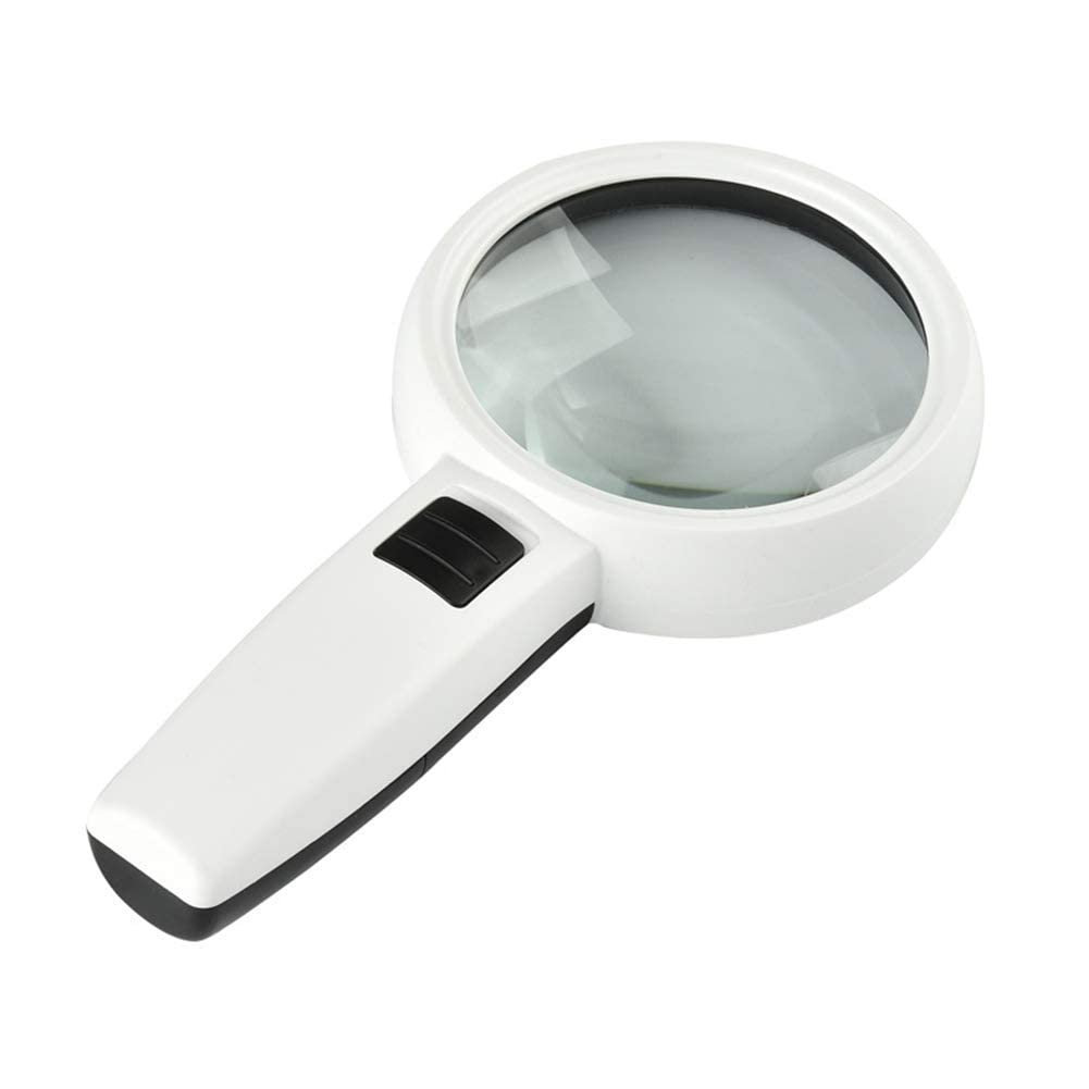 ACE-INNOVATIONS 10X Magnifying Glass with 3 Bright LED Lights, Handheld ...