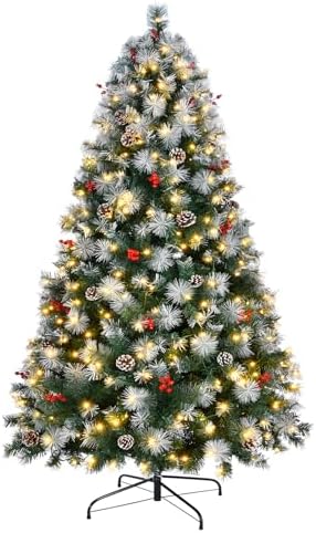 Amazon.com: TURNMEON 6.5 Ft Prelit Artificial Christmas Tree 400 Color-Changing Lights Warm ...