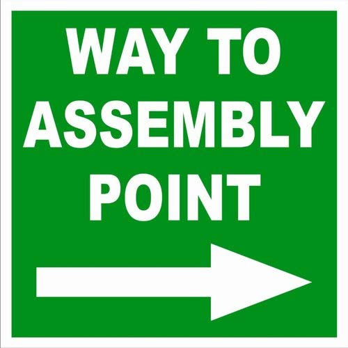 VVWV Way to Assembly Point Sign Sticker for Public Hospital Clinic ...