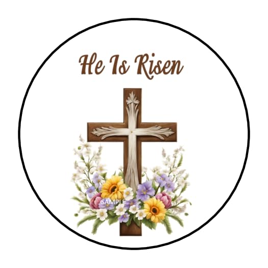 Amazon.com: 30 Pcs He is Risen Stickers Favor Labels Tags Envelope ...