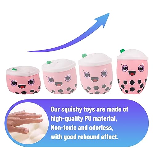 Anboor Boba Squishies Slow Rising Squishy Toy for Kids Soft Bubble Tea ...