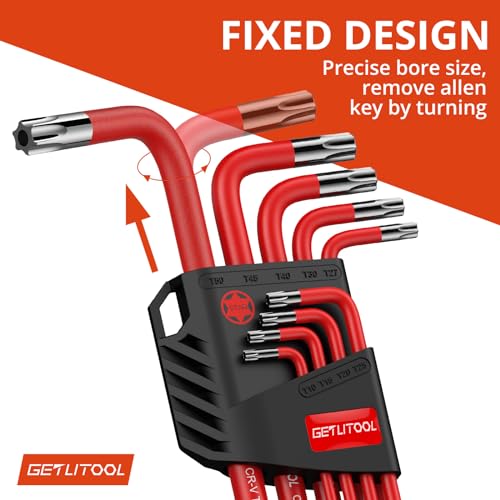 GETLITOOL 9PCS Star Key Set, Metric Star Allen Key Set T10-T50, Star ...