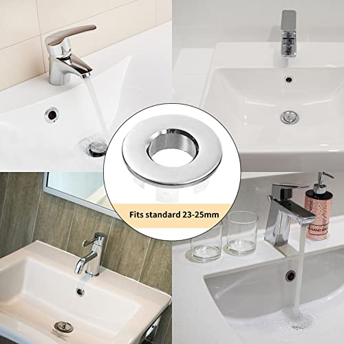XSHAO Pack of 6 Sink Overflow Cover, 6 Colours, Round Decorative Ring ...
