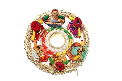 Buy Diya Puppet THALI Round,Multicolored (2 Puppet Diya THALI) Online ...
