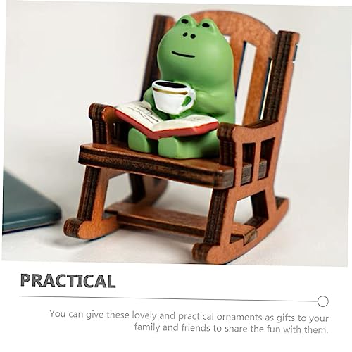KONTONTY Resin Frog Rocking Chair funny frog sculpture animal sculpture ...