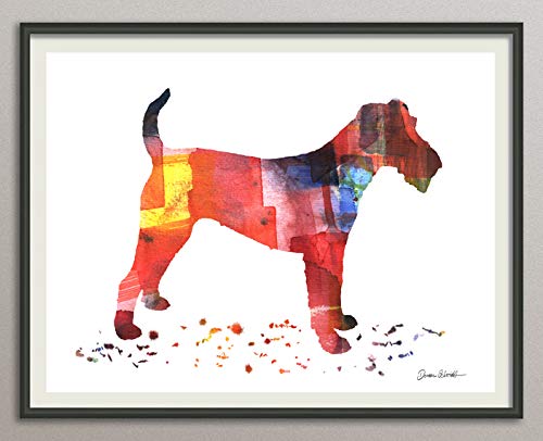 irish terrier Rasse Hunde Hunderasse Fine Art Print Aquarell Silhouette ...