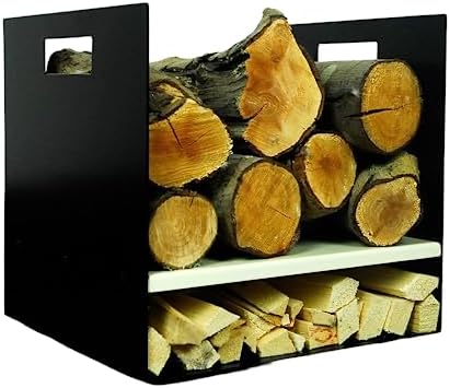 Volcann Compact 62cm Tall Steel Firewood Log Rack - Fireplace Wood ...