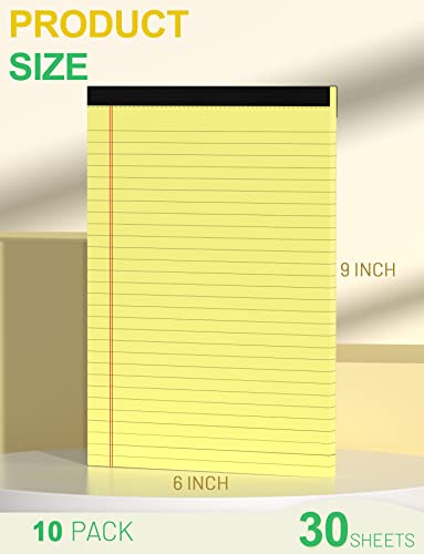 Snapklik.com : 10 Pack Legal Pads 6x9 Yellow Note Pads College Ruled ...
