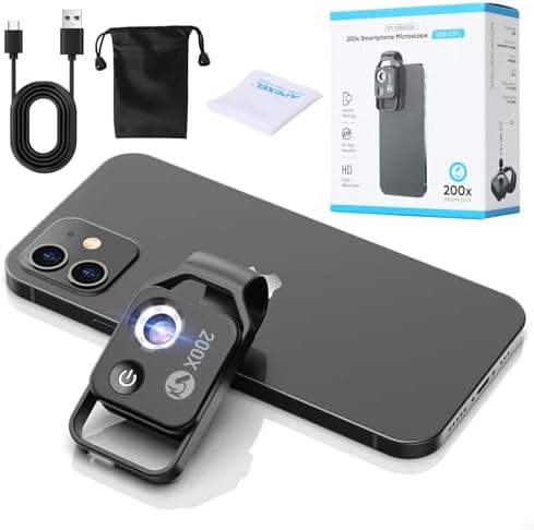 Amazon.com : Vizela Phone Microscope with CPL Lens/LED Light, Nano Zoom ...