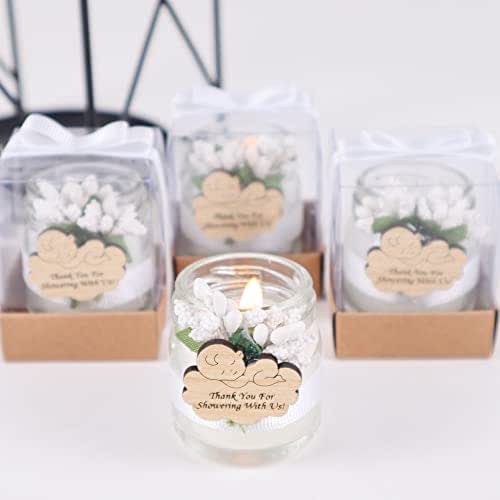 Amazon.com: Pack of 8 Glass Candle Jars, Handmade Baby Shower Favors ...