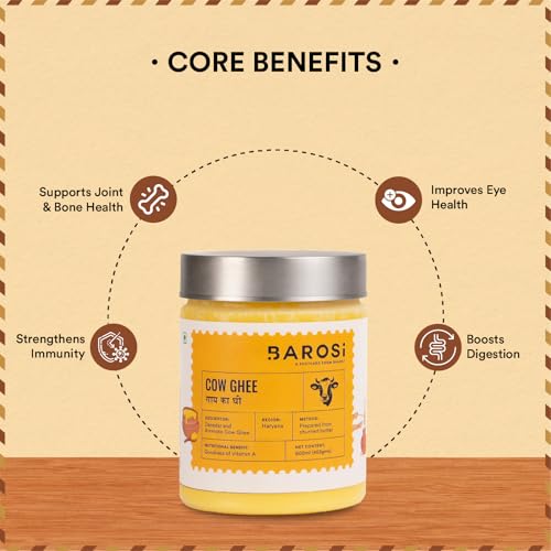 BAROSI [Premium Desi Cow Ghee 500 ML] Danedar Ghee | Grass-Fed |Rich In ...