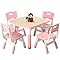 Amazon.com: FUNLIO Kids Table and 4 Chairs Set, Height Adjustable ...