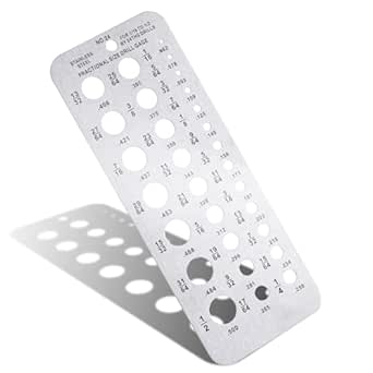 Stainless Drill Bit Gauge for 1/16 Inch to 1/2 Inch Size Bits, 29-Holes ...