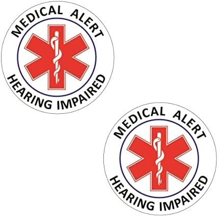 Amazon.com: HEARING IMPAIRED Medical Alert Stickers (Pack of 2 Stickers ...