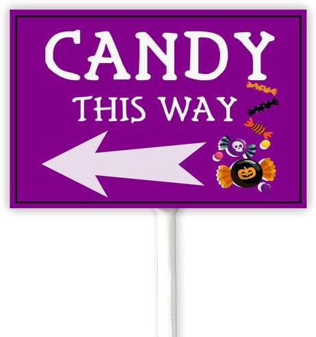 Amazon.com: Rustic Halloween Outdoor Decorations Candy This Way With ...