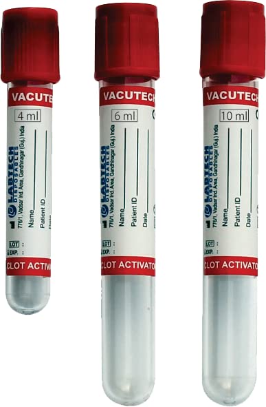 Labtech Disposables Vacuum Blood Tube CLOT ACTIVATOR (2ml to 10ml ...