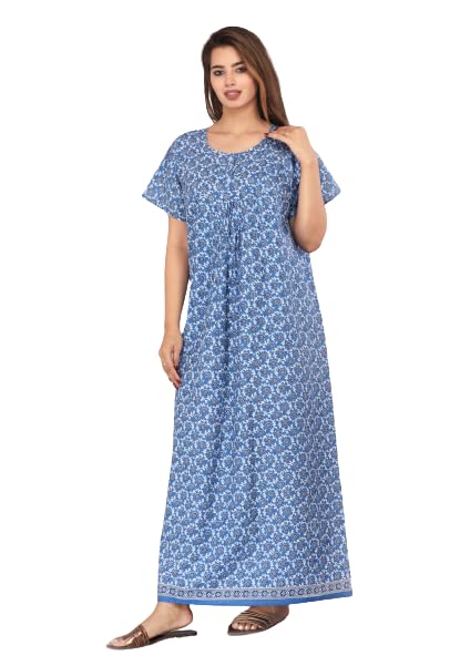 Buy Monique Brand Vintage Floral Printed Cotton Nighty for Women ...
