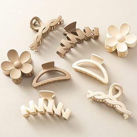 Amazon.com: 12 Pack Large Hair Claw Clips Flower Hair Clips for Thick ...