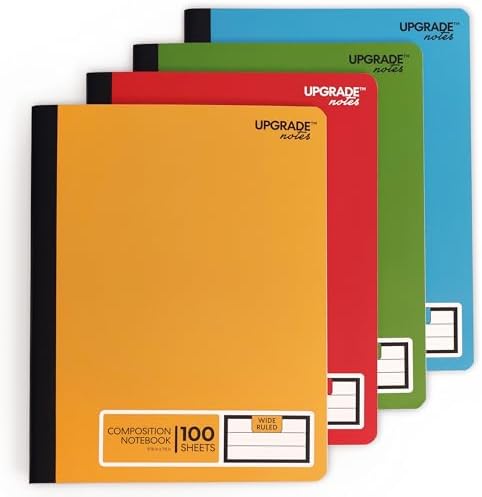 Amazon.com : UPGRADE NOTES Composition Notebook, Wide-Ruled Paper ...