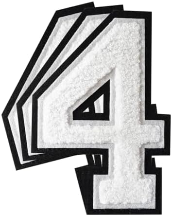 Amazon.com: 4-1/2" Iron on Number Patches Black Chenille Number Patch ...
