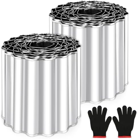 Amazon.com : TIANMU 2Pack Landscape Edging Border 6 Inch × 20 FT Silver ...