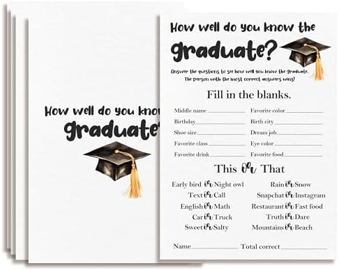 Amazon.com: Graduation Party Games 2025 - How Well Do You Know The ...