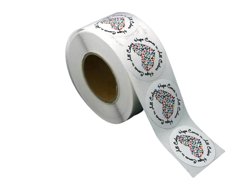 Amazon.com: 250 Multi Color Ribbon Awareness Stickers - Hope Comes in ...