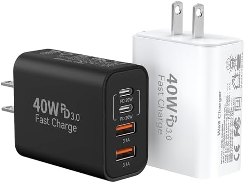 Amazon.com: USB C Fast Charger Block, 40W 4-Port Type C Charger Fast ...