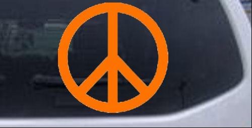 Amazon.com - 6in X 6in Orange - Peace Sign Symbol Car Window Wall ...