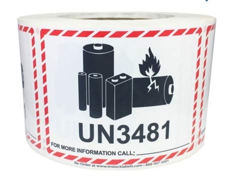 Amazon.com: UN 3481 Lithium Warning Label Loon Limited : Industrial ...