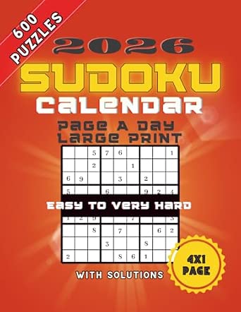 Sudoku Calendar 2026: A book of 600 sudoku puzzles for adults from Easy ...