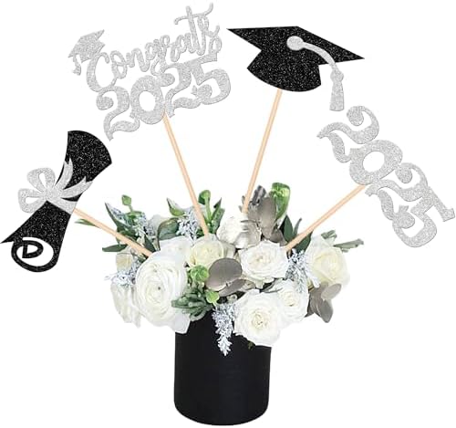Amazon.com: 12 PCS Double Sided 2025 Graduation Party Centerpiece ...