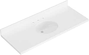 Amazon.com: ARIEL 55 inch Bathroom Vanity top with Sink, 1.5 Inch Thick ...